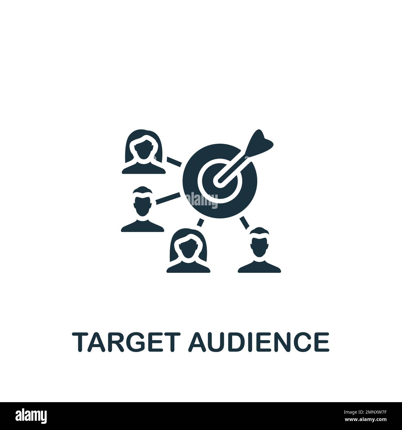 Target audience icon. Monochrome simple sign from blogging collection. Target audience icon for ...