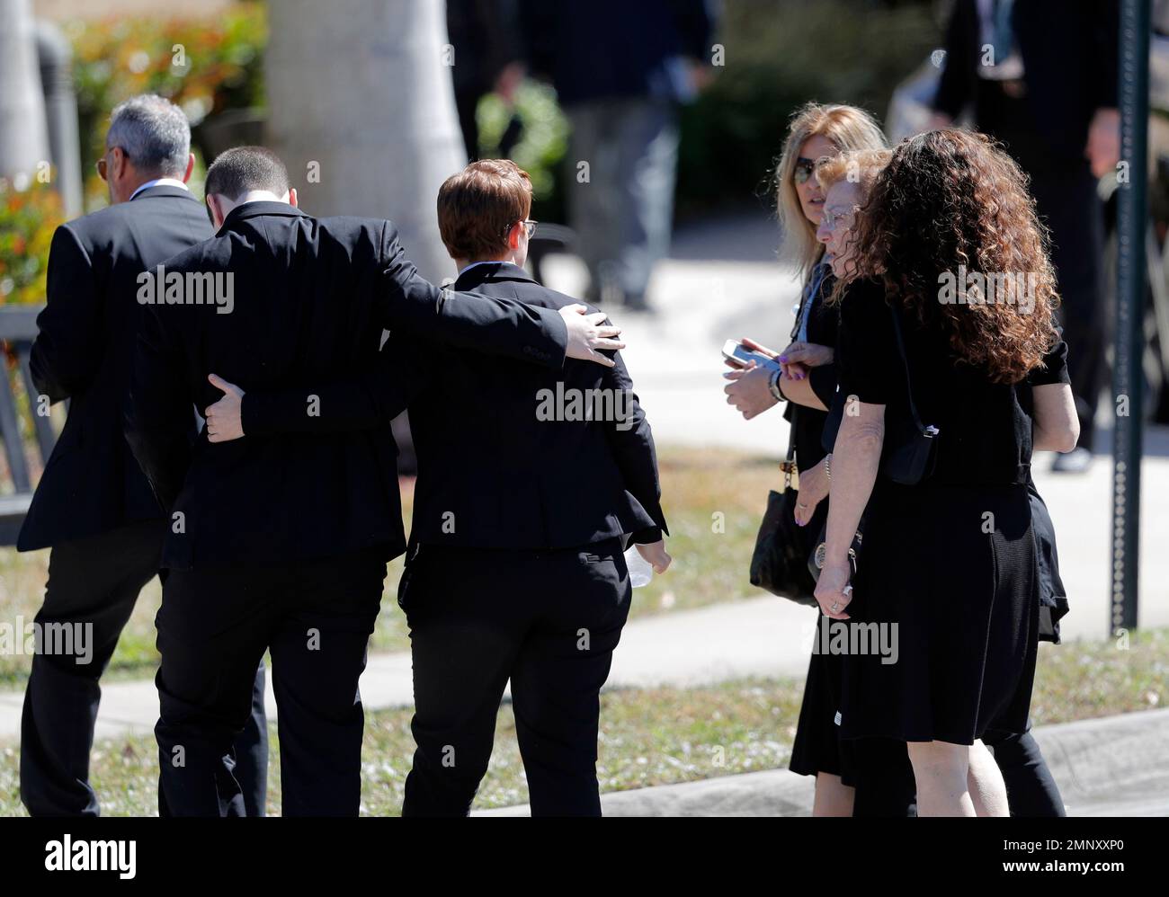 Family members arrive for the funeral of Meadow Pollack, a victim of ...