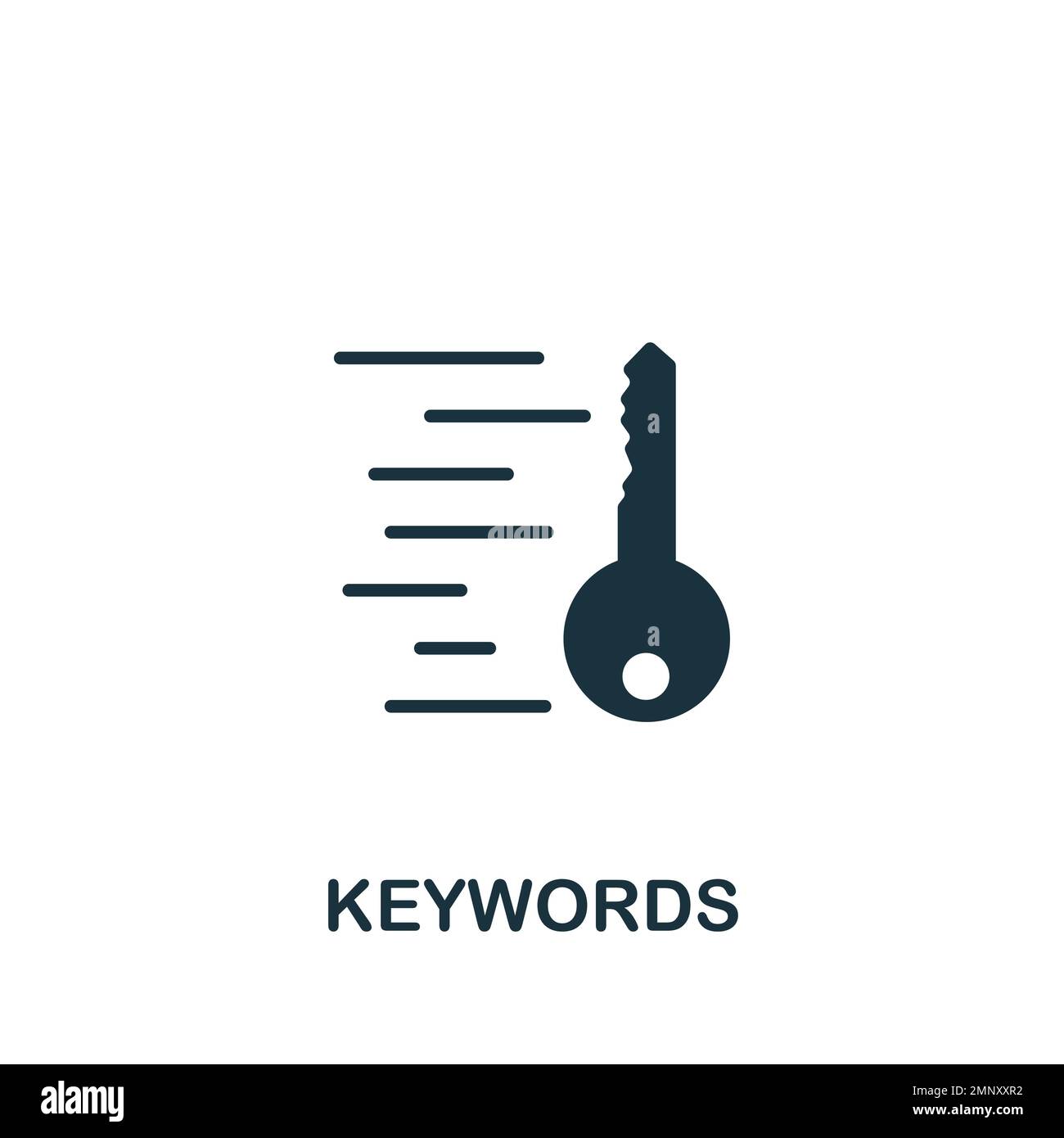 Keywords icon. Monochrome simple sign from blogging collection ...