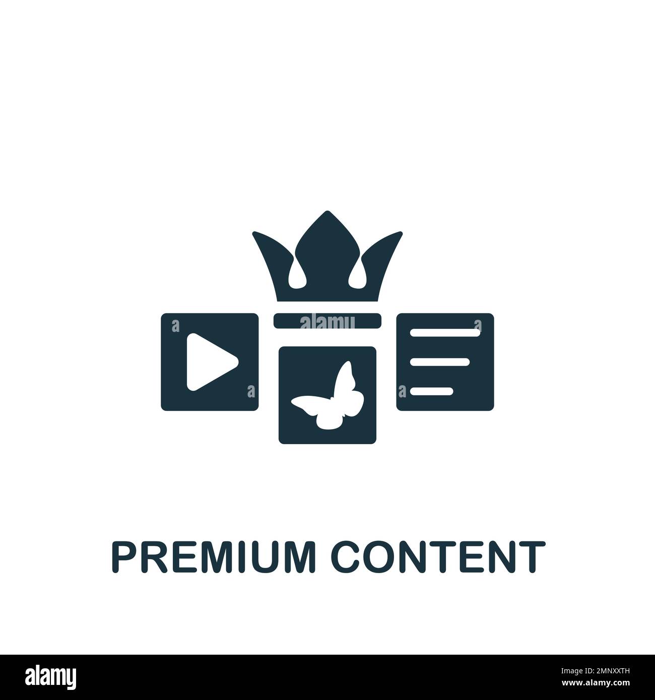 Premium content icon. Monochrome simple sign from blogging collection ...