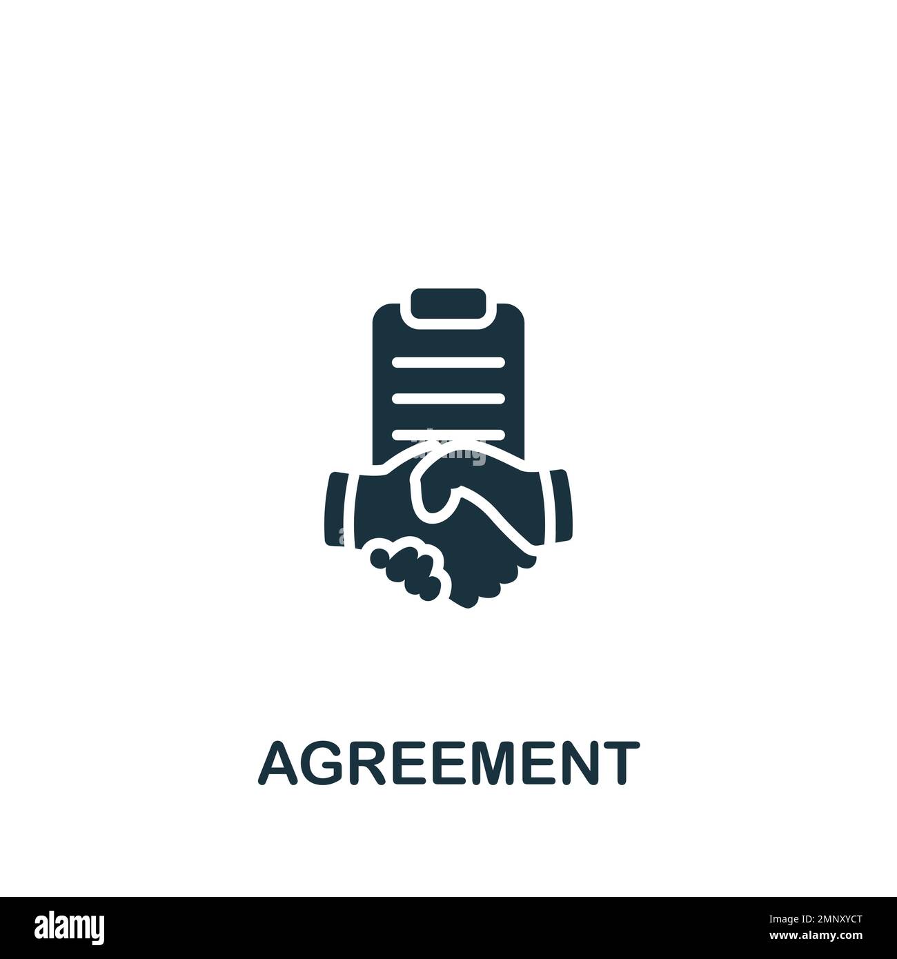 Agreement icon. Monochrome simple sign from collaboration collection ...