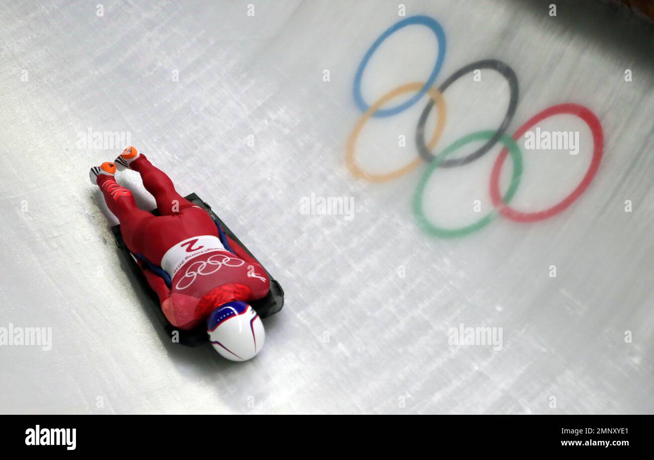 Sophia Jeong of South Korea takes a curve on her second run during the ...