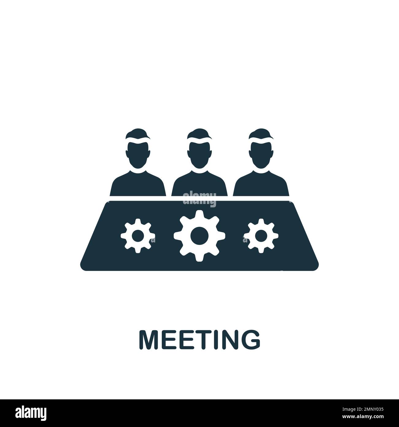 Meeting icon. Monochrome simple sign from collaboration collection ...