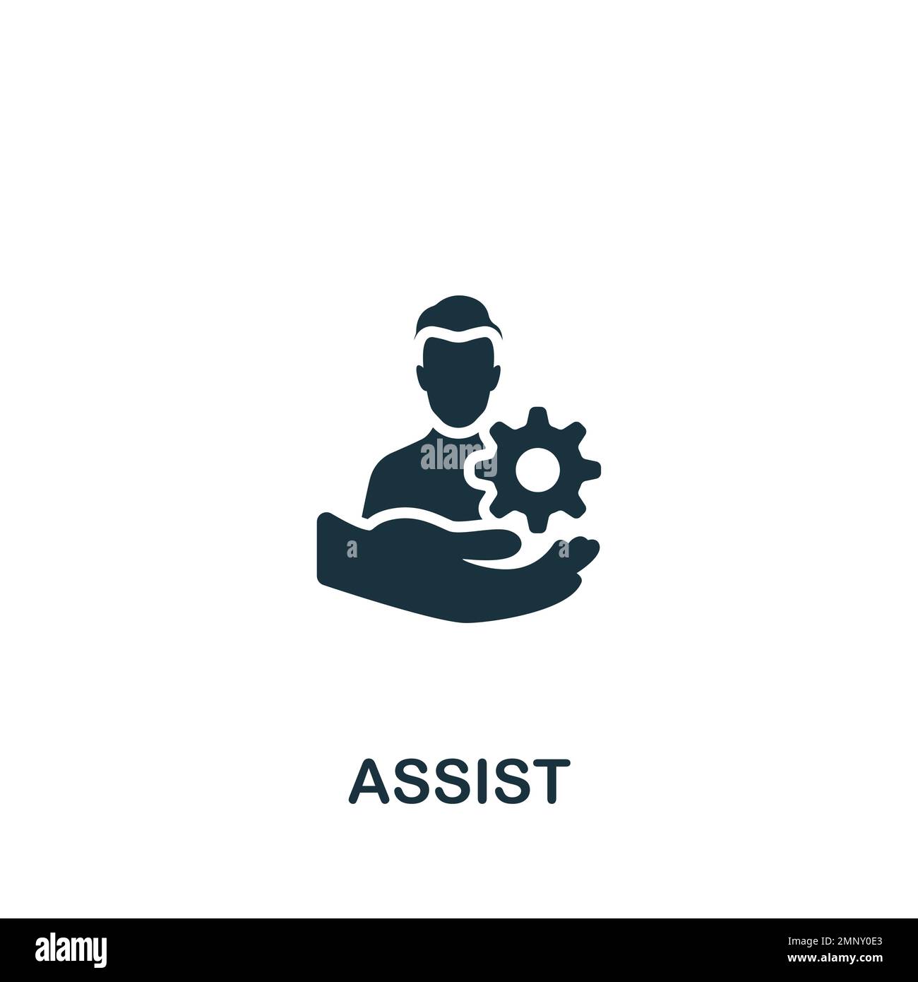 Assist icon. Monochrome simple sign from collaboration collection ...