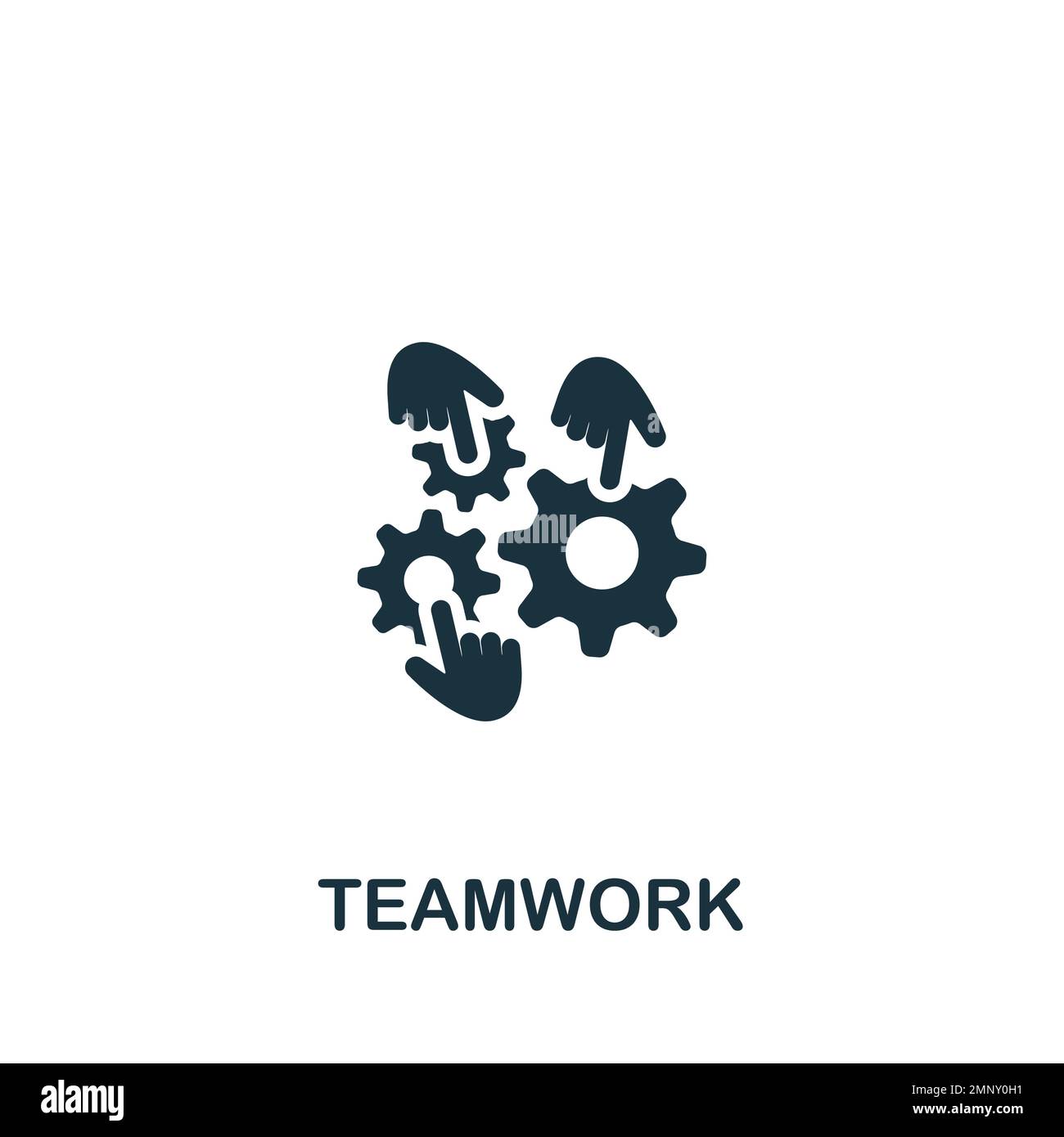 Teamwork icon. Monochrome simple sign from collaboration collection ...