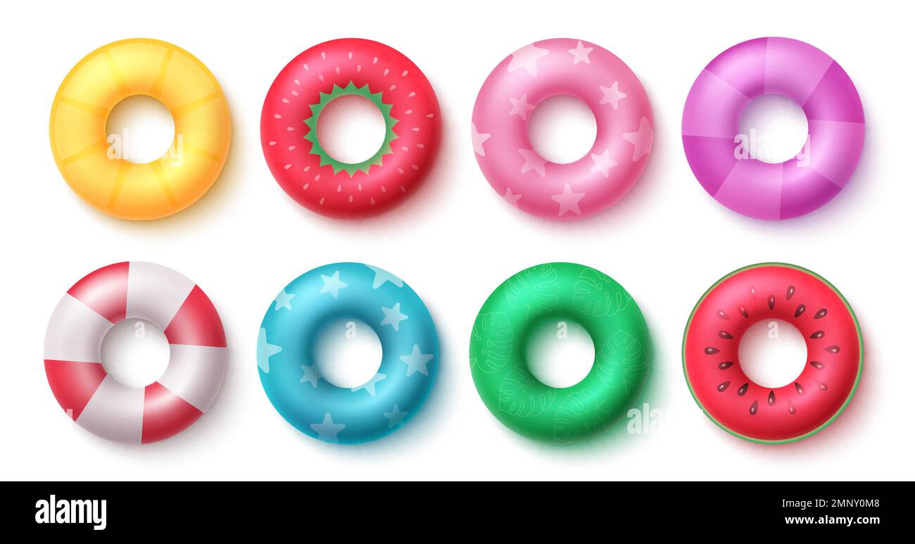 Summer floater vector set design. Summer floaters inflatable beach ...