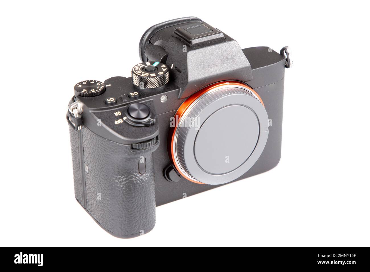 DSLR black Camera in front view with no lens Stock Photo - Alamy