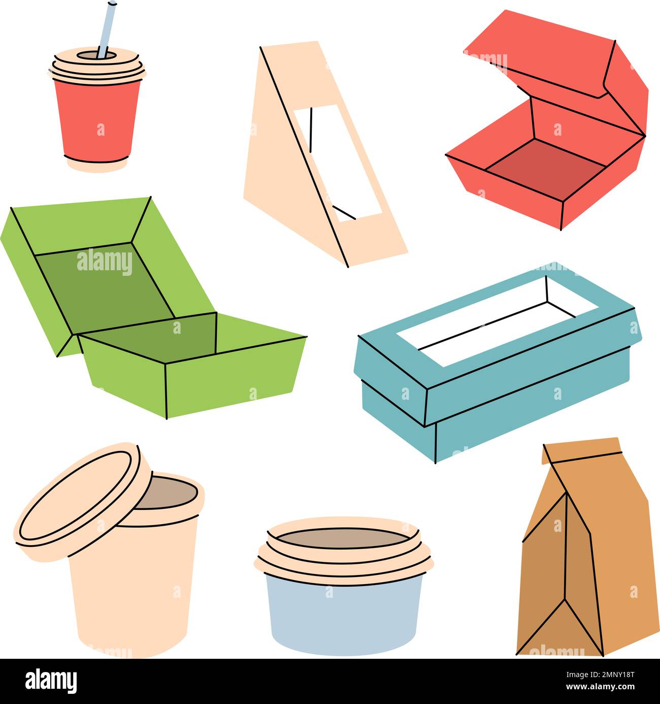 Takeout containers plastic Stock Vector Images - Alamy