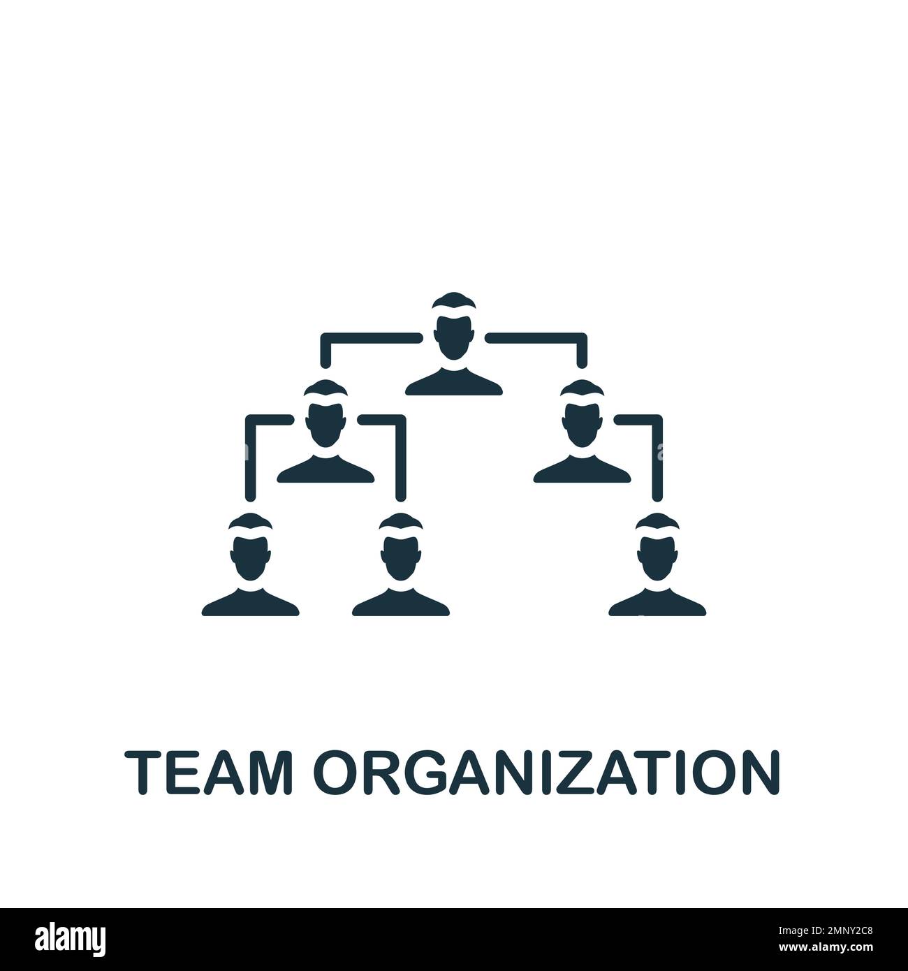 Team organization icon. Monochrome simple sign from collaboration collection. Team organization ...