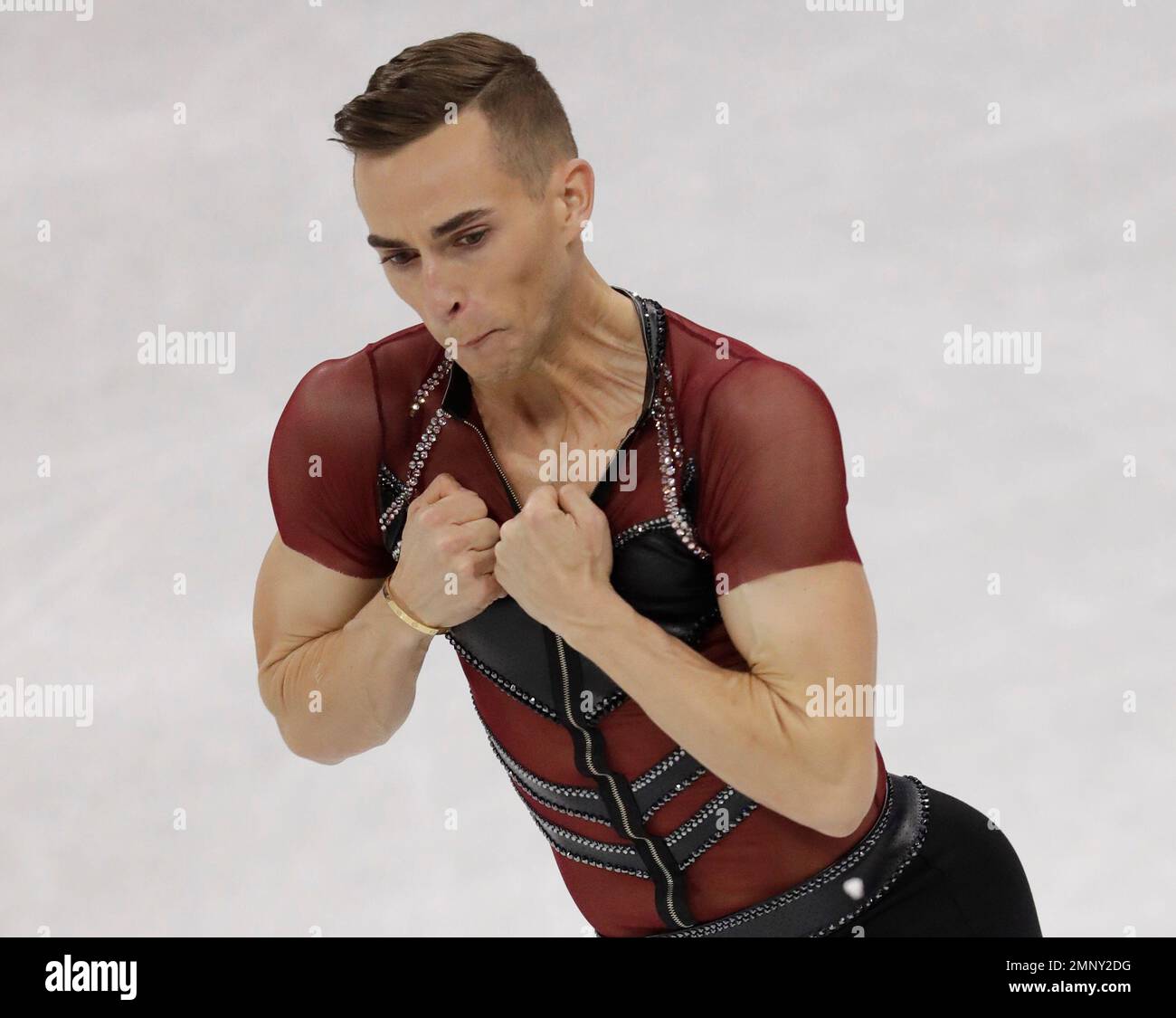 Adam Rippon of the United States performs during the men's short ...