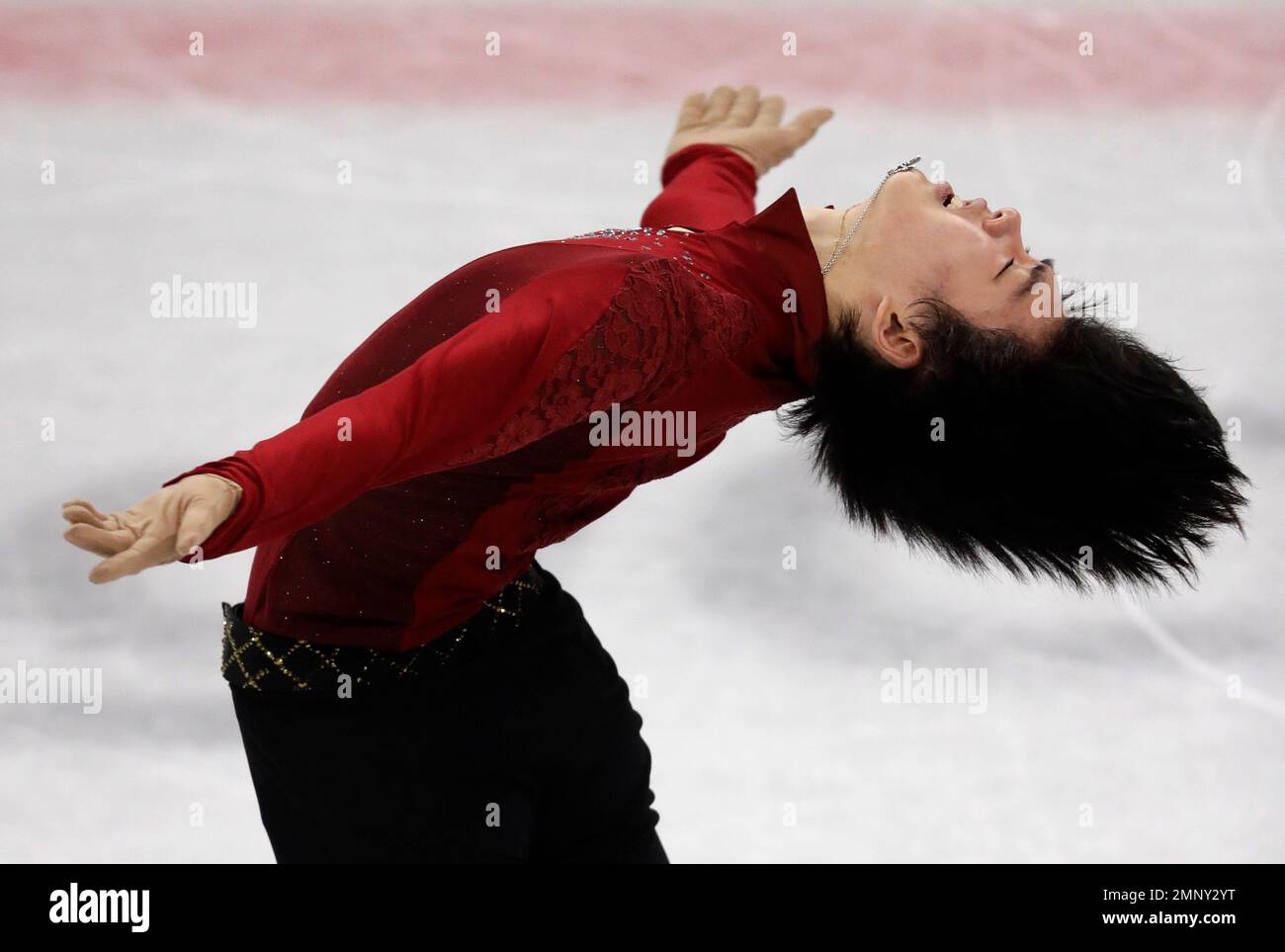 Cha Junhwan of South Korea performs during the men's short program ...