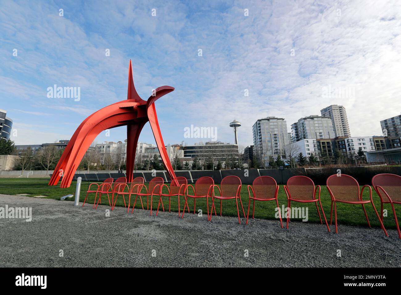 In this photo taken Tuesday, Feb. 13, 2018, the abstract sculpture ...