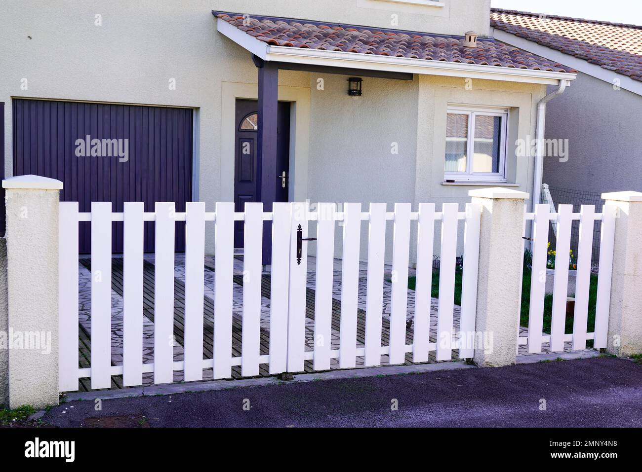 white door entry steel modern gate aluminum portal suburbs house in ...