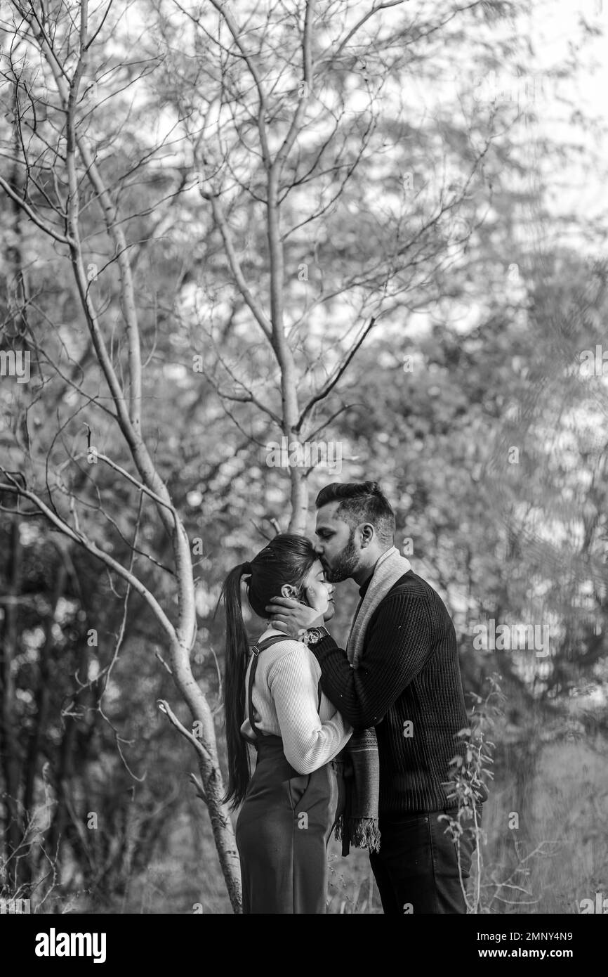 Pre wedding shot of an Indian couple in Nature's trail in Delhi, India ...