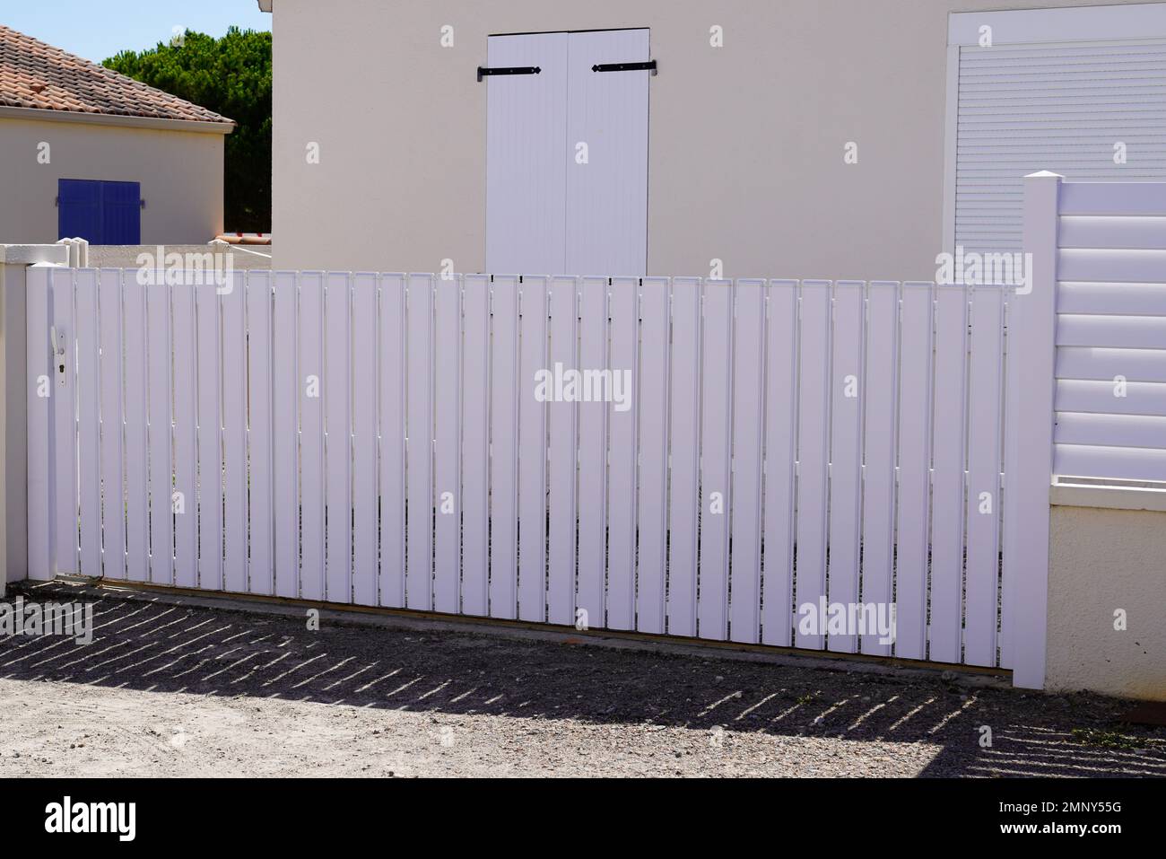 high modern white pvc plastic entrance home gate portal of suburbs ...