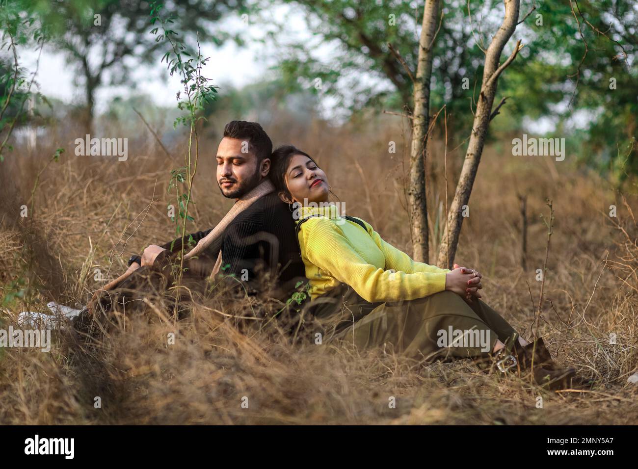 Pre wedding shot of an Indian couple in Nature's trail in Delhi, India ...