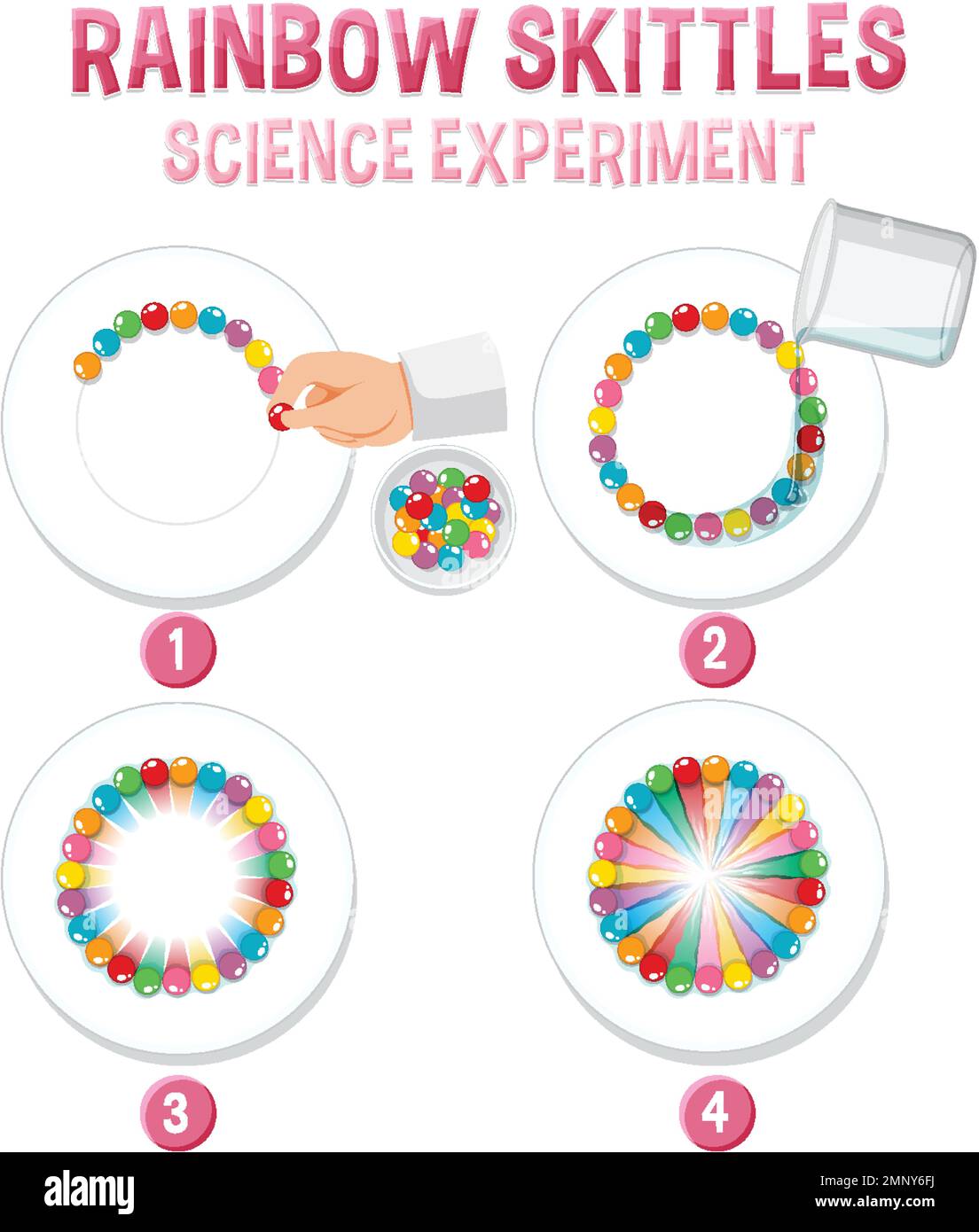 Rainbow skittles science experiment illustration Stock Vector Image ...