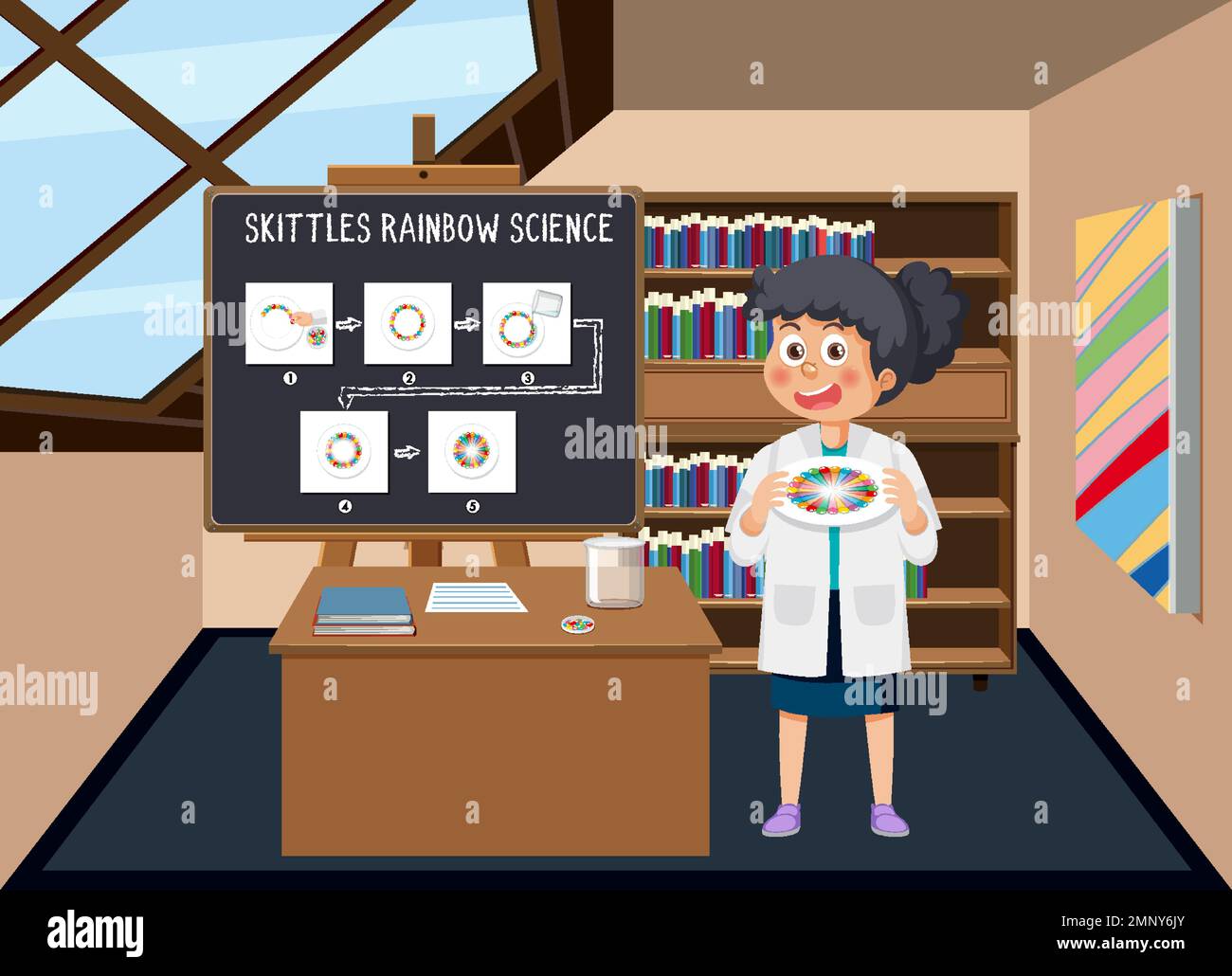 Student doing science experiment illustration Stock Vector Image & Art ...