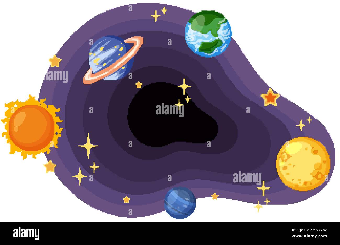 Solar system in the space background template illustration Stock Vector ...