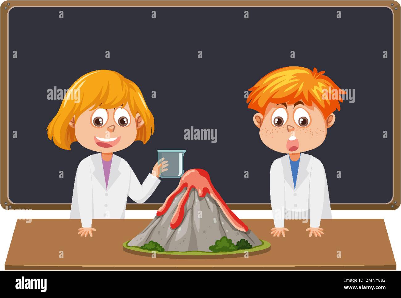 Scientist kids doing science experiment illustration Stock Vector Image ...