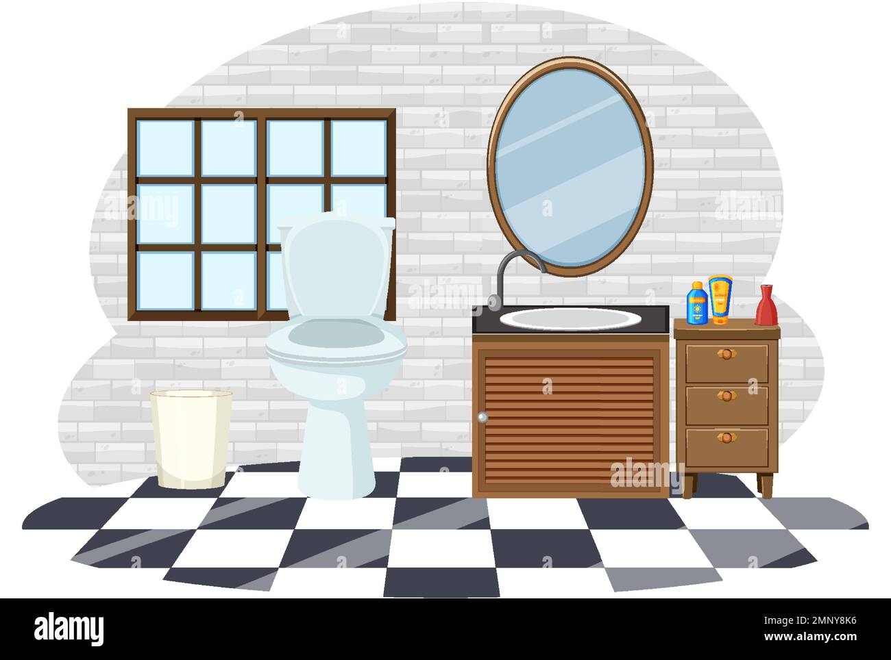 Toilet scene vector isolated illustration Stock Vector Image & Art - Alamy