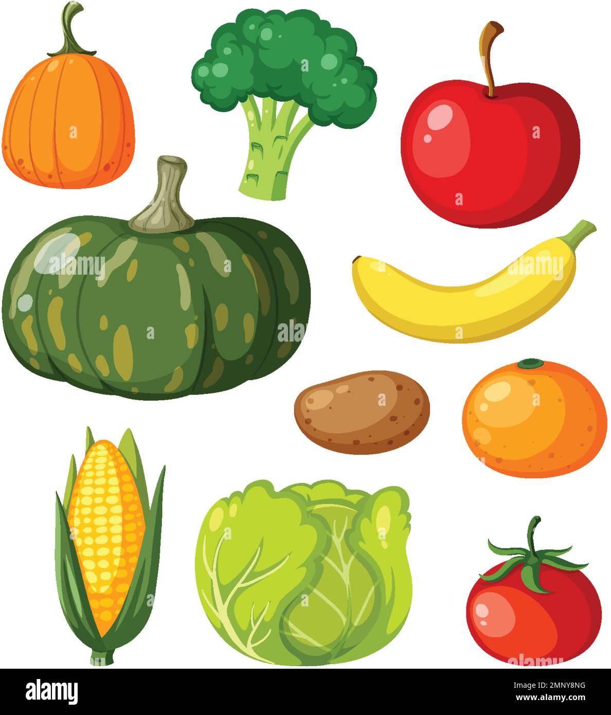 Vegetables and fruits fiber foods group illustration Stock Vector Image ...