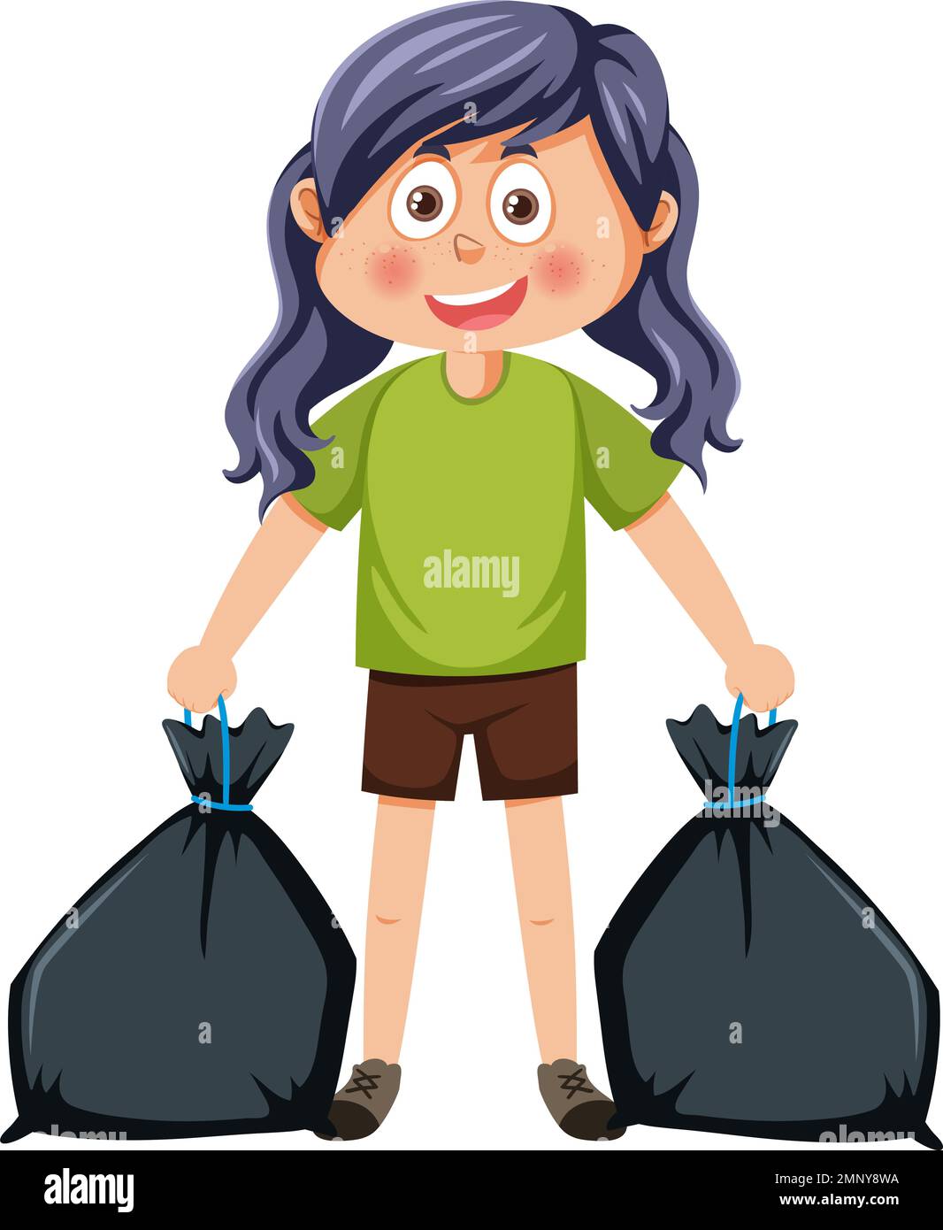 Cartoon character of kid cleaning illustration Stock Vector Image & Art ...