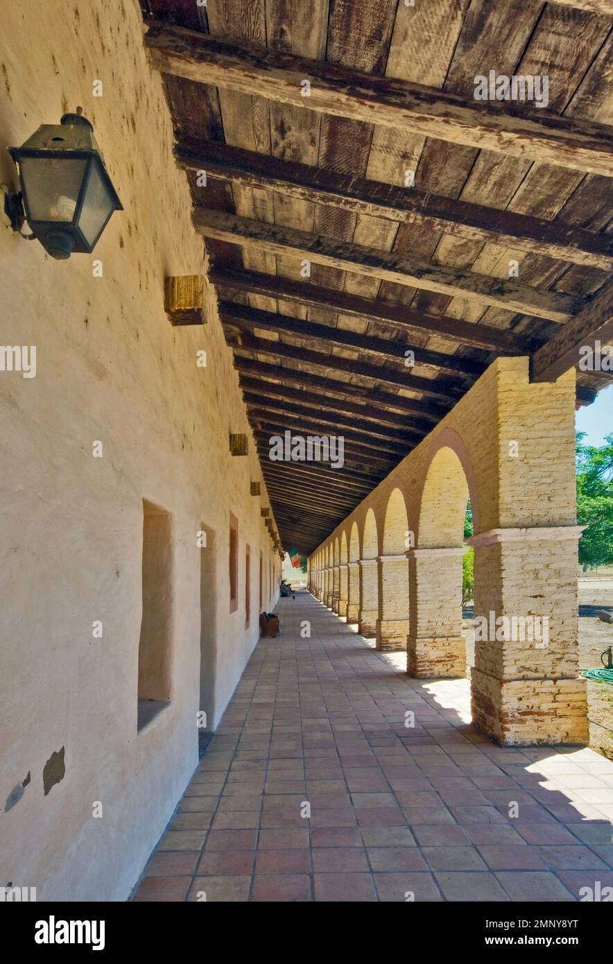 Arcade at Mission San Antonio de Padua, near King City, California, USA ...