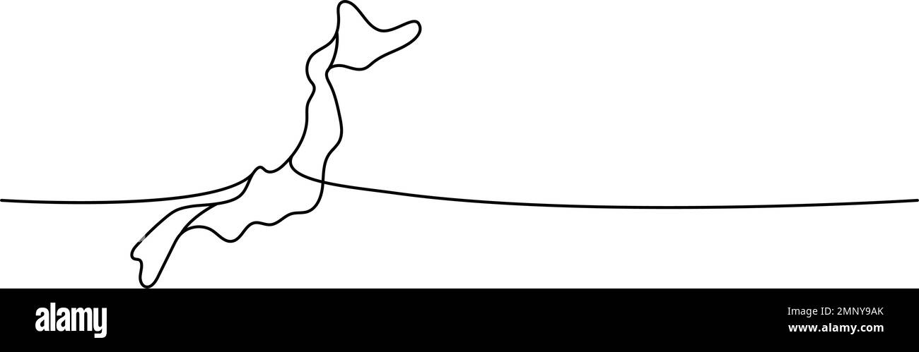 Japan silhouette one line continuous drawing. Japan country silhouette ...