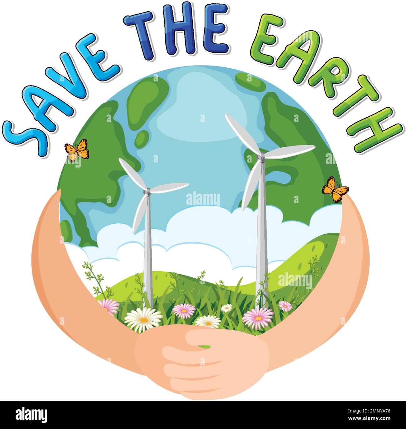 Save the earth banner design illustration Stock Vector Image & Art - Alamy
