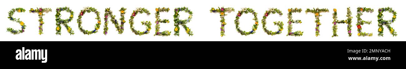 Blooming Flower Letters Building English Text Stronger Together Stock ...