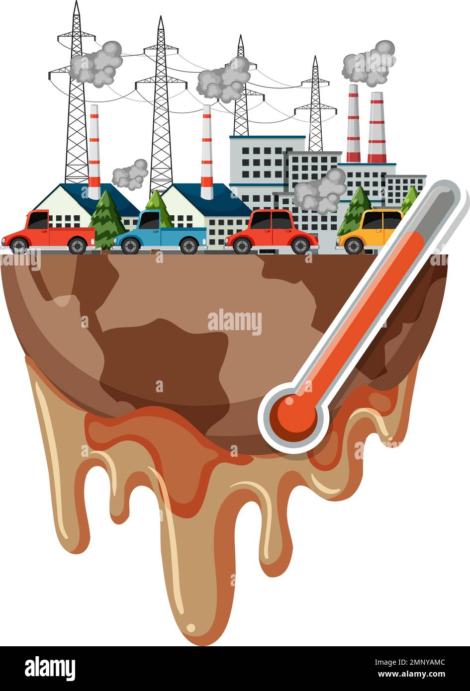 Melting earth caused from pollution illustration Stock Vector Image ...