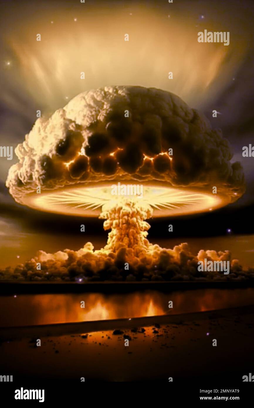 Atomic explosion illustration Stock Photo - Alamy