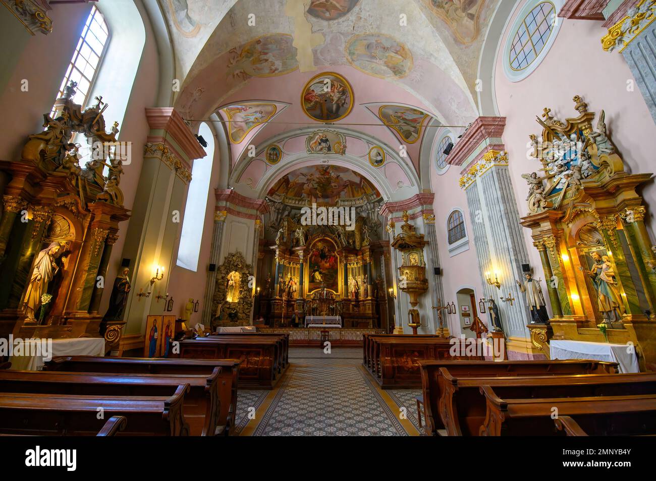 Budapest, Hungary. Interior of the Budapest's Inner-City Church of ...