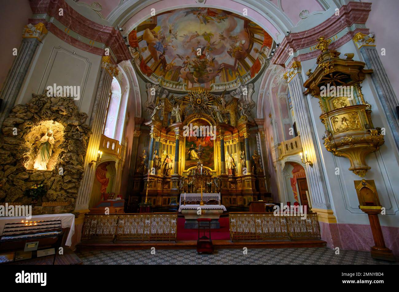 Budapest, Hungary. Interior of the Budapest's Inner-City Church of ...