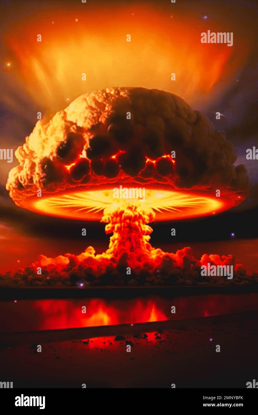 Atomic explosion illustration Stock Photo - Alamy