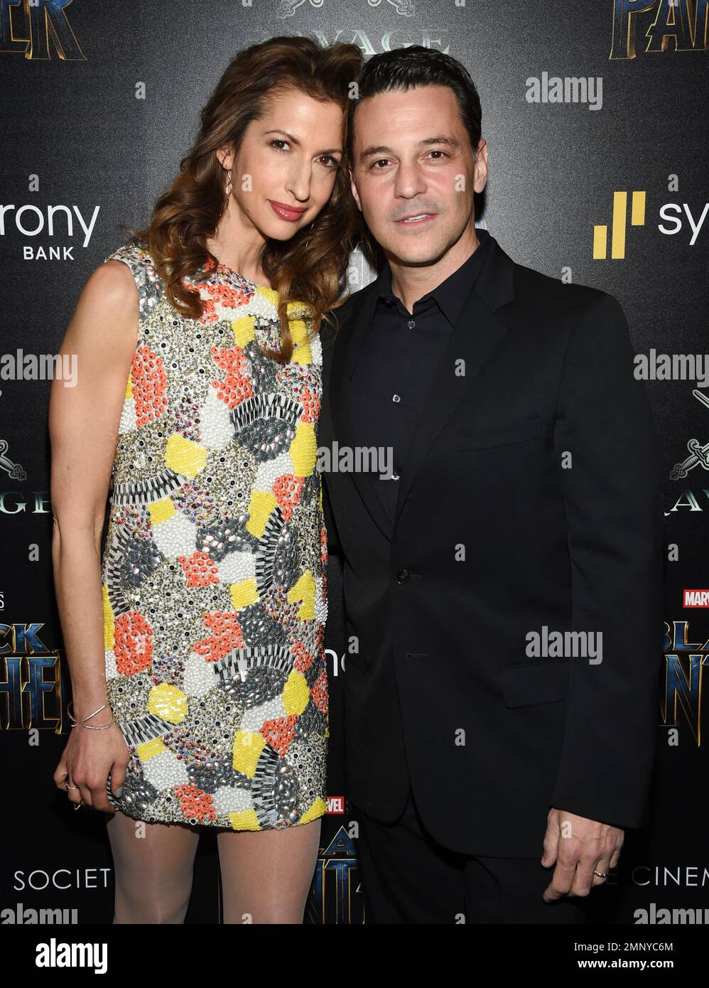 Alysia Reiner and husband David Alan Basche attend a special screening ...