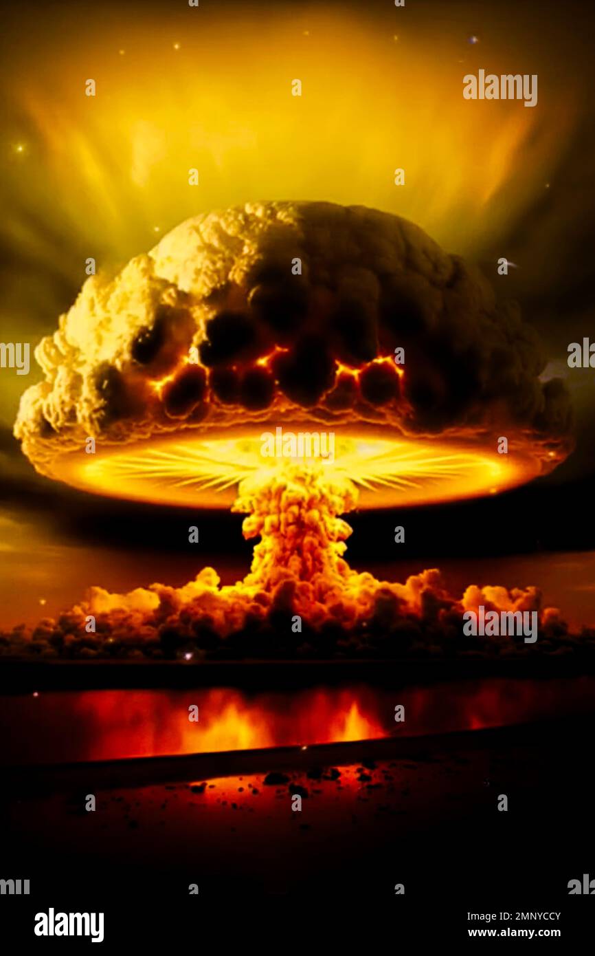Atomic explosion illustration Stock Photo - Alamy
