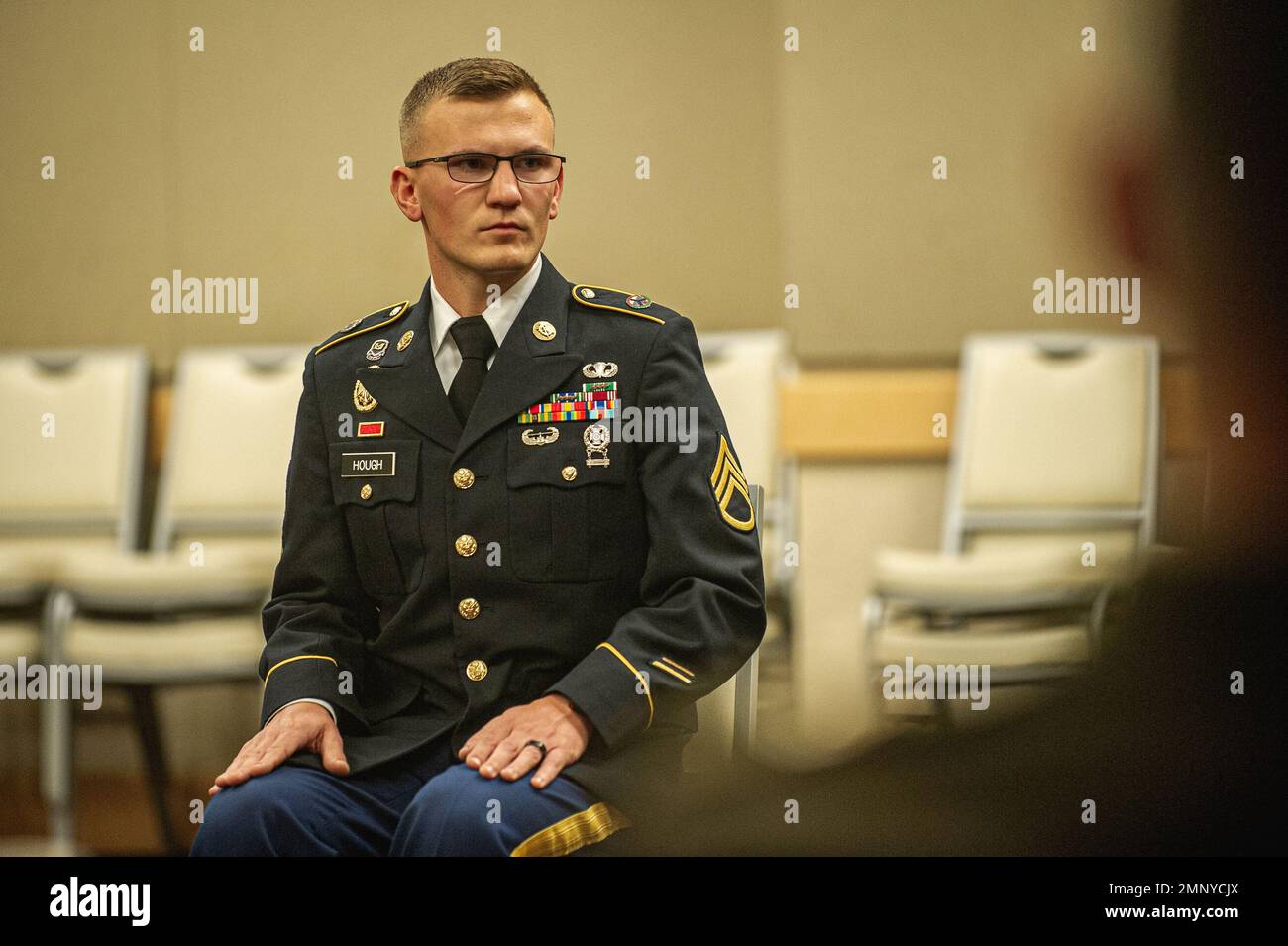 U.S. Army Staff Sgt. Preston Hough, assigned to the U.S. Army Reserve ...