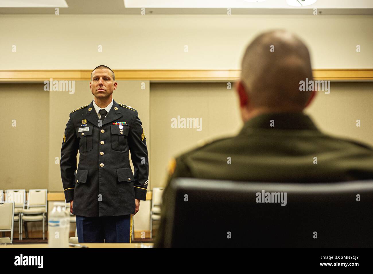 U.S. Army Sgt. David Adcock, assigned to the U.S. Army Reserve, is ...