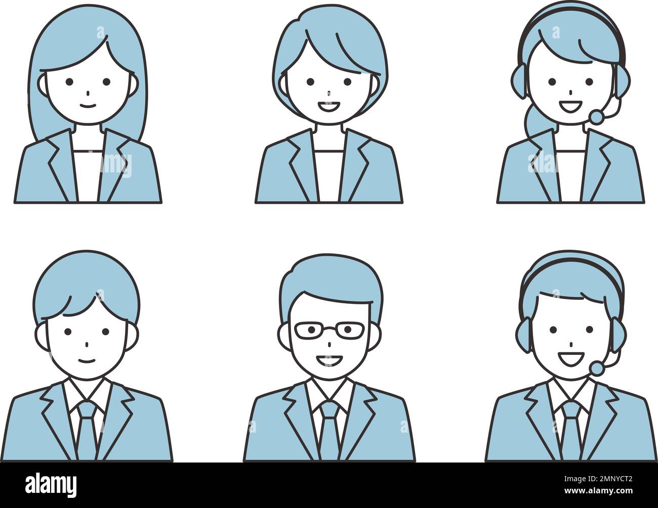 Young 30s woman in blue Stock Vector Images - Alamy