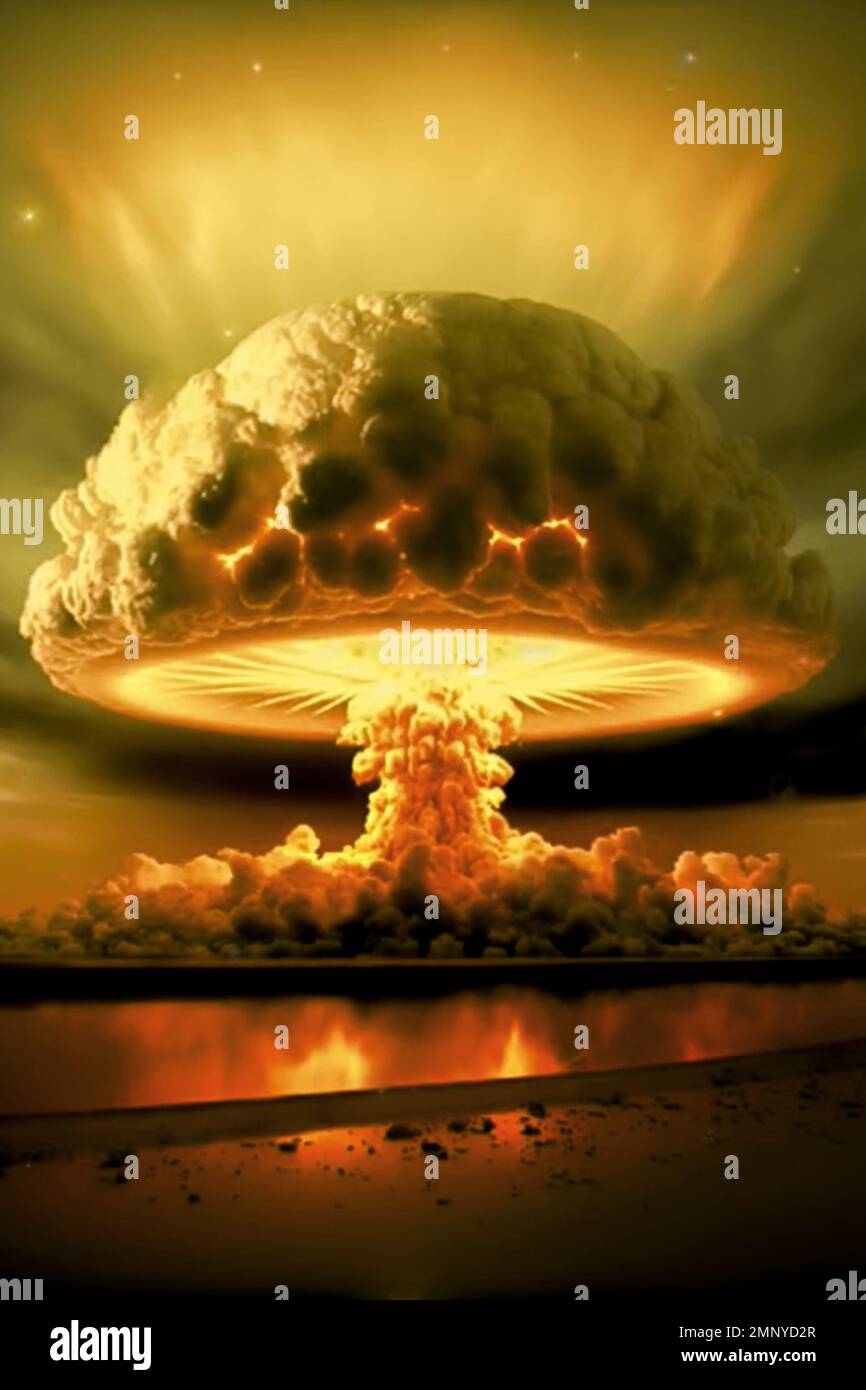Atomic explosion illustration Stock Photo - Alamy