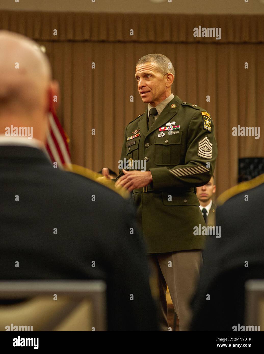 Sgt. Maj. of the U.S. Army Michael A. Grinston speaks competitors ...