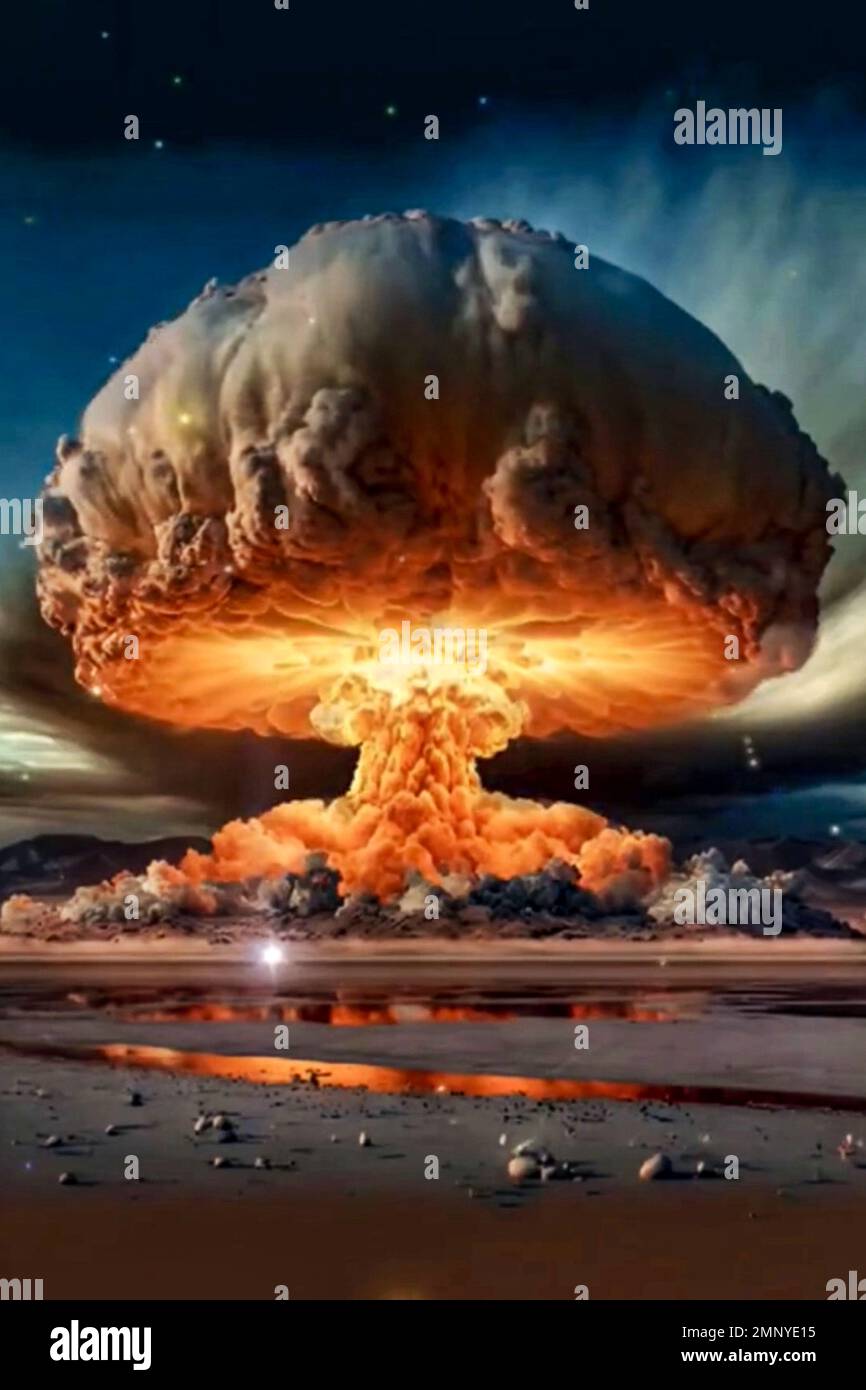 Atomic explosion illustration Stock Photo - Alamy