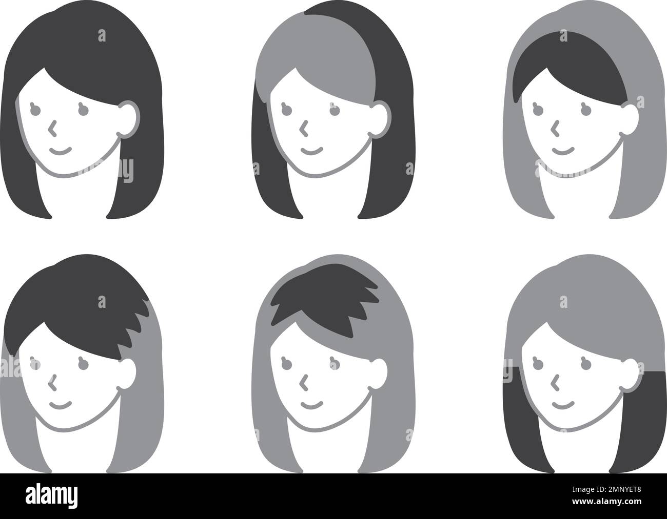 Long wigs Stock Vector Images - Alamy