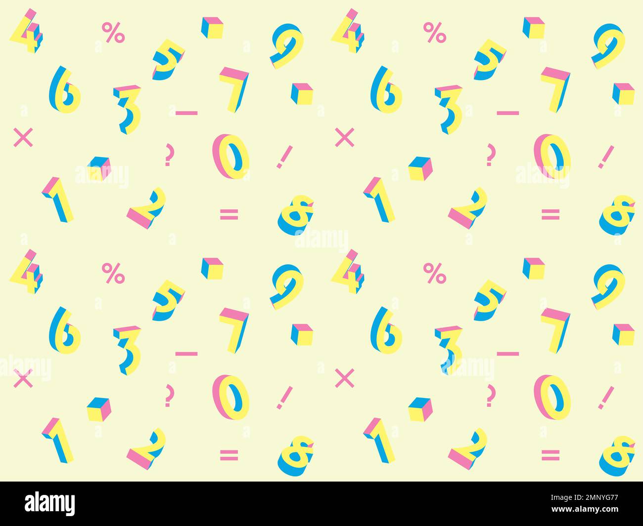 Seamless pattern studded with colorful numbers. A background imagining ...