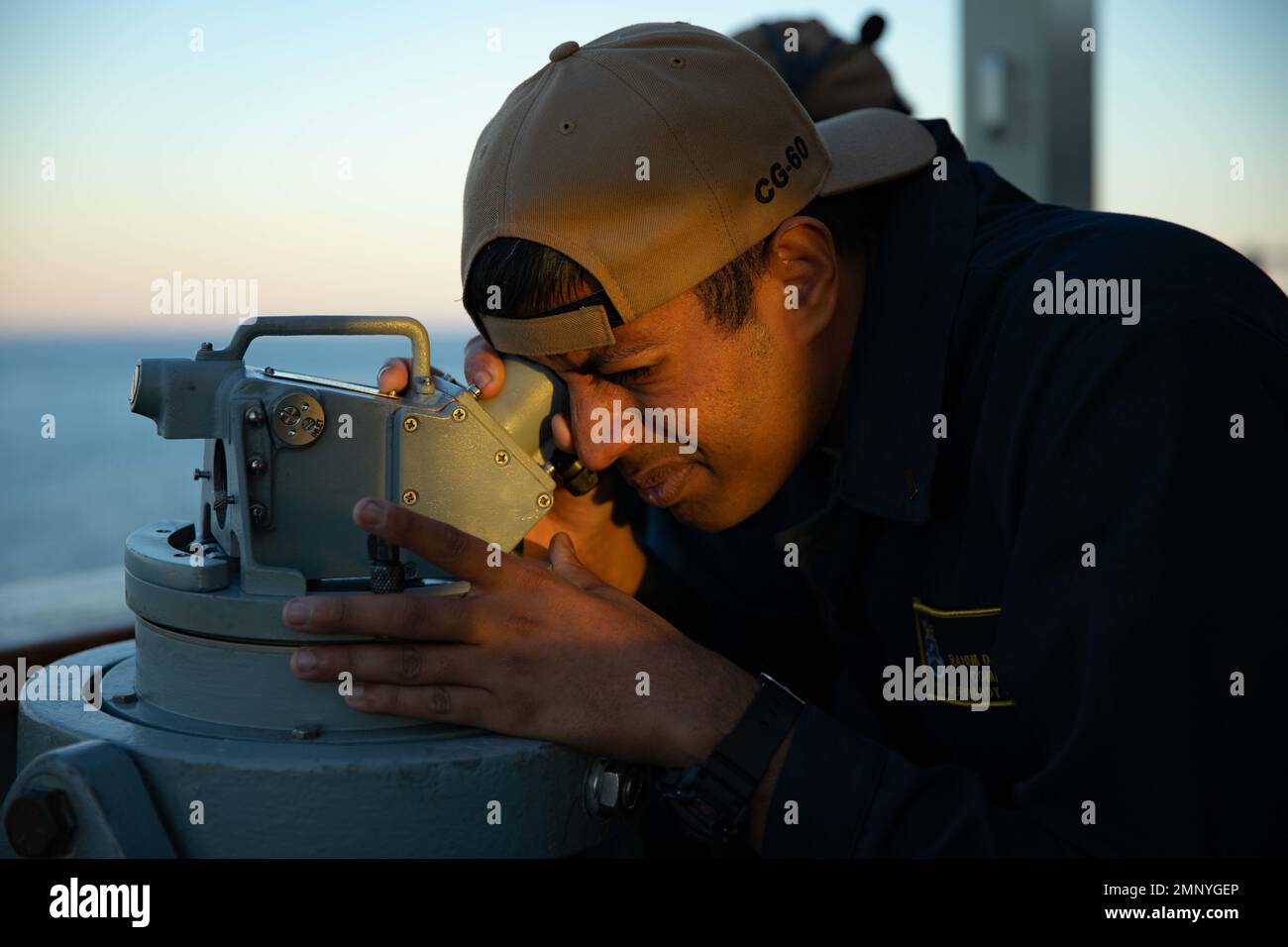 221007-N-LK647-0158 ATLANTIC OCEAN—Ens. Rahim Agha, a communications ...