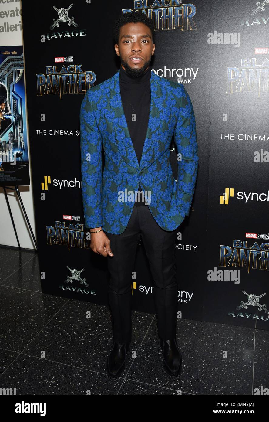 Chadwick Boseman attends a special screening of "Black Panther" at the ...