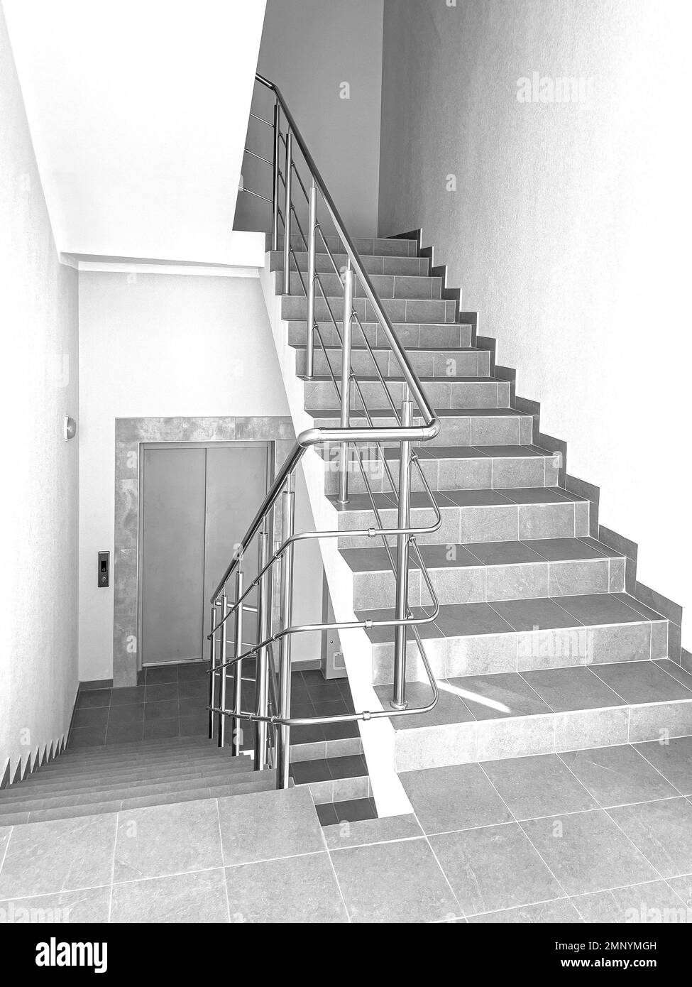 Modern interior of entrance hall in luxury residential apartment ...