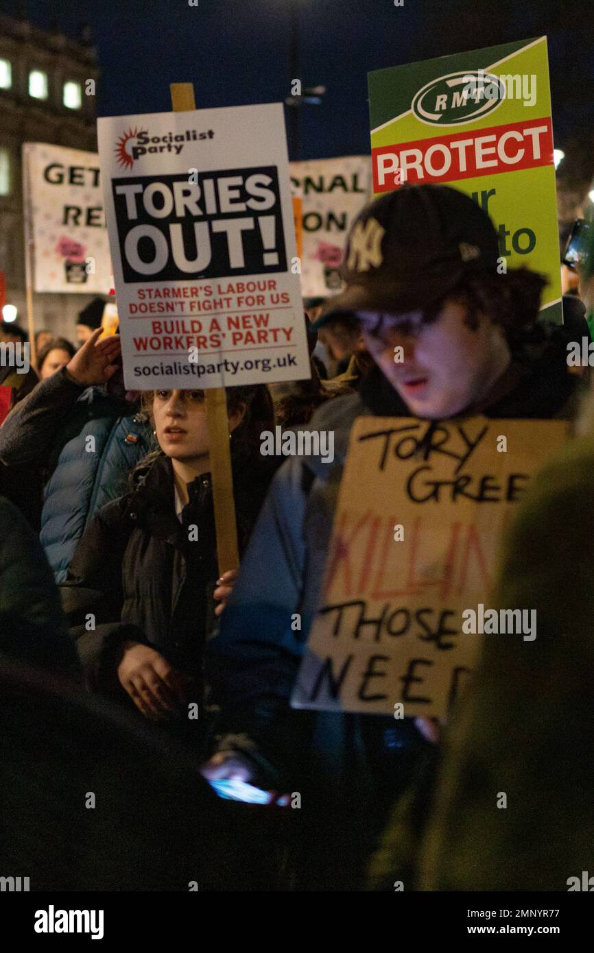London, England, UK 30 January 2023 Defend the Right to strike protest ...